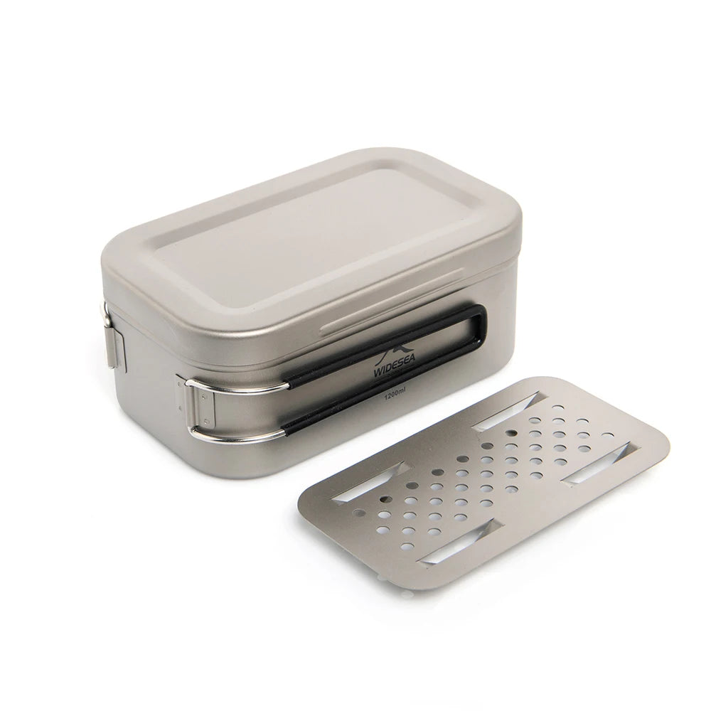 Camping Lunch Box Outdoor Lightweight Bento Box with Rack Lid Handle ...